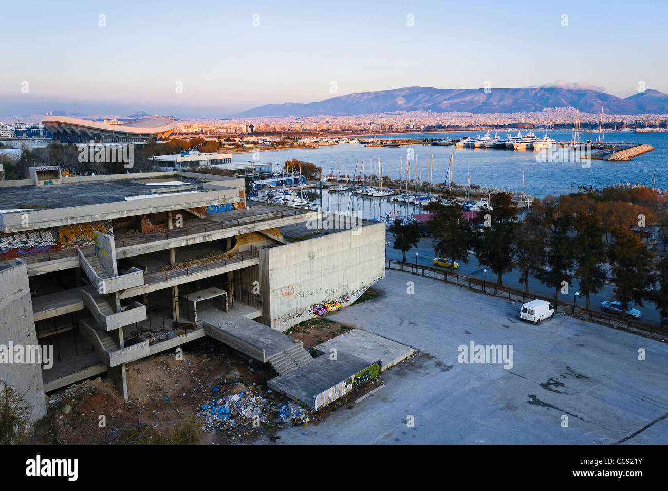 Derelict structural work in Paleo Faliro, Athens, Greece Stock Photo ...