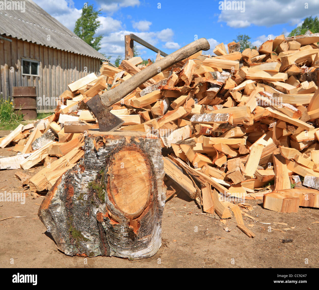 axe in log Stock Photo - Alamy