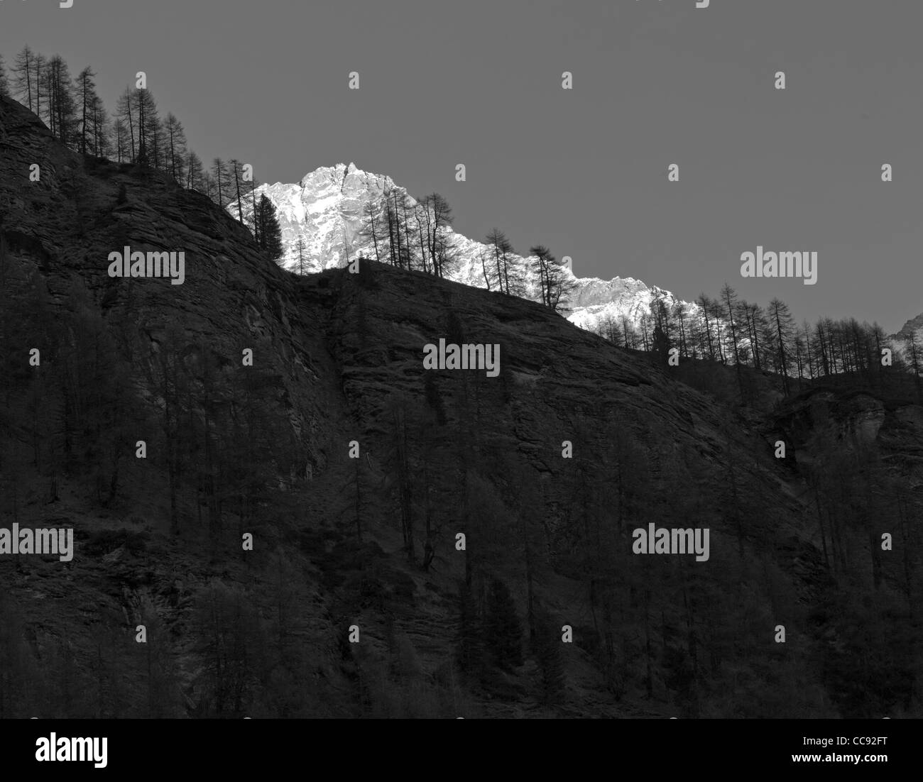 Alpenglow alps Black and White Stock Photos & Images - Alamy
