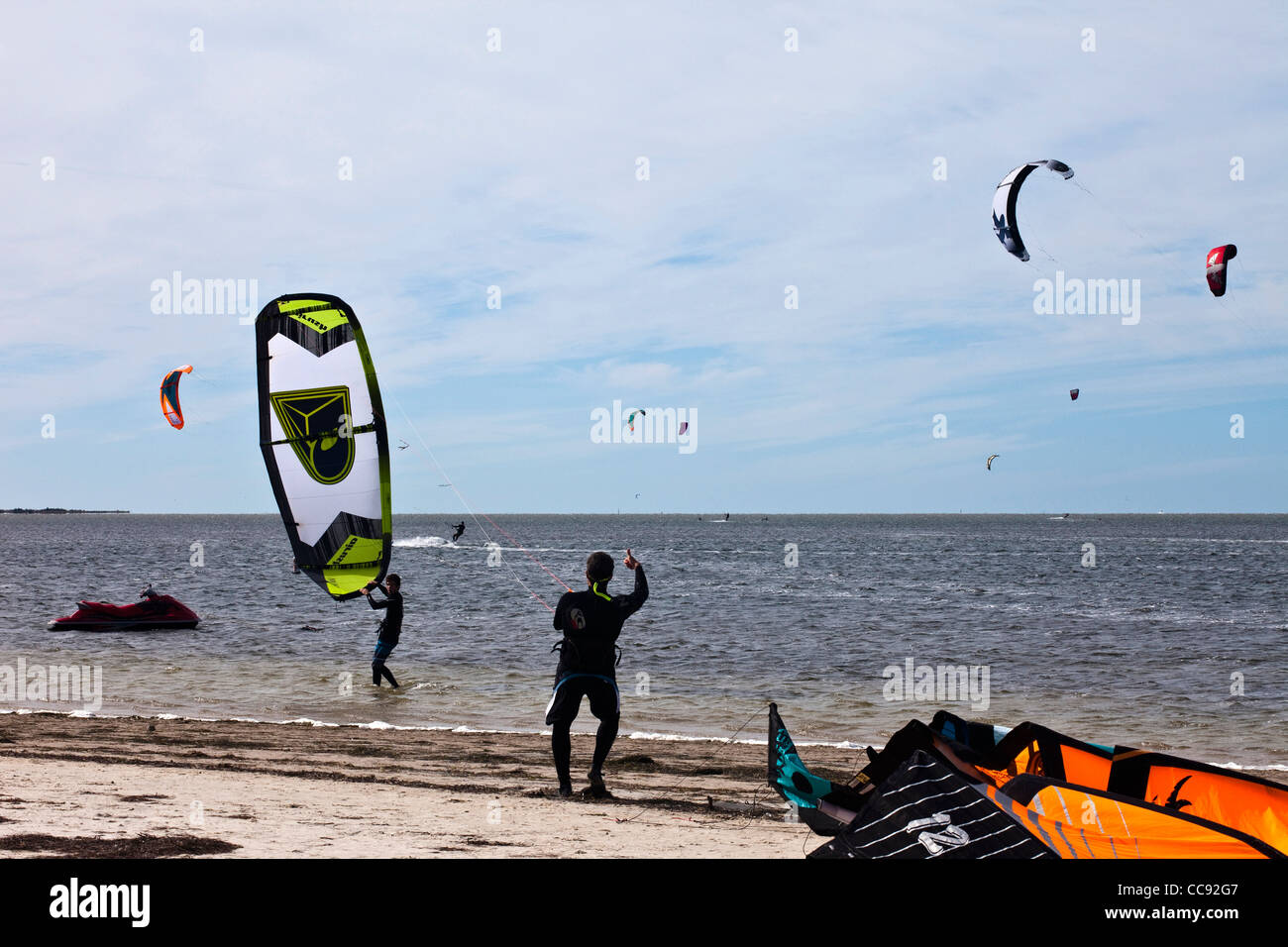Florida beach kite surfing hi-res stock photography and images - Alamy