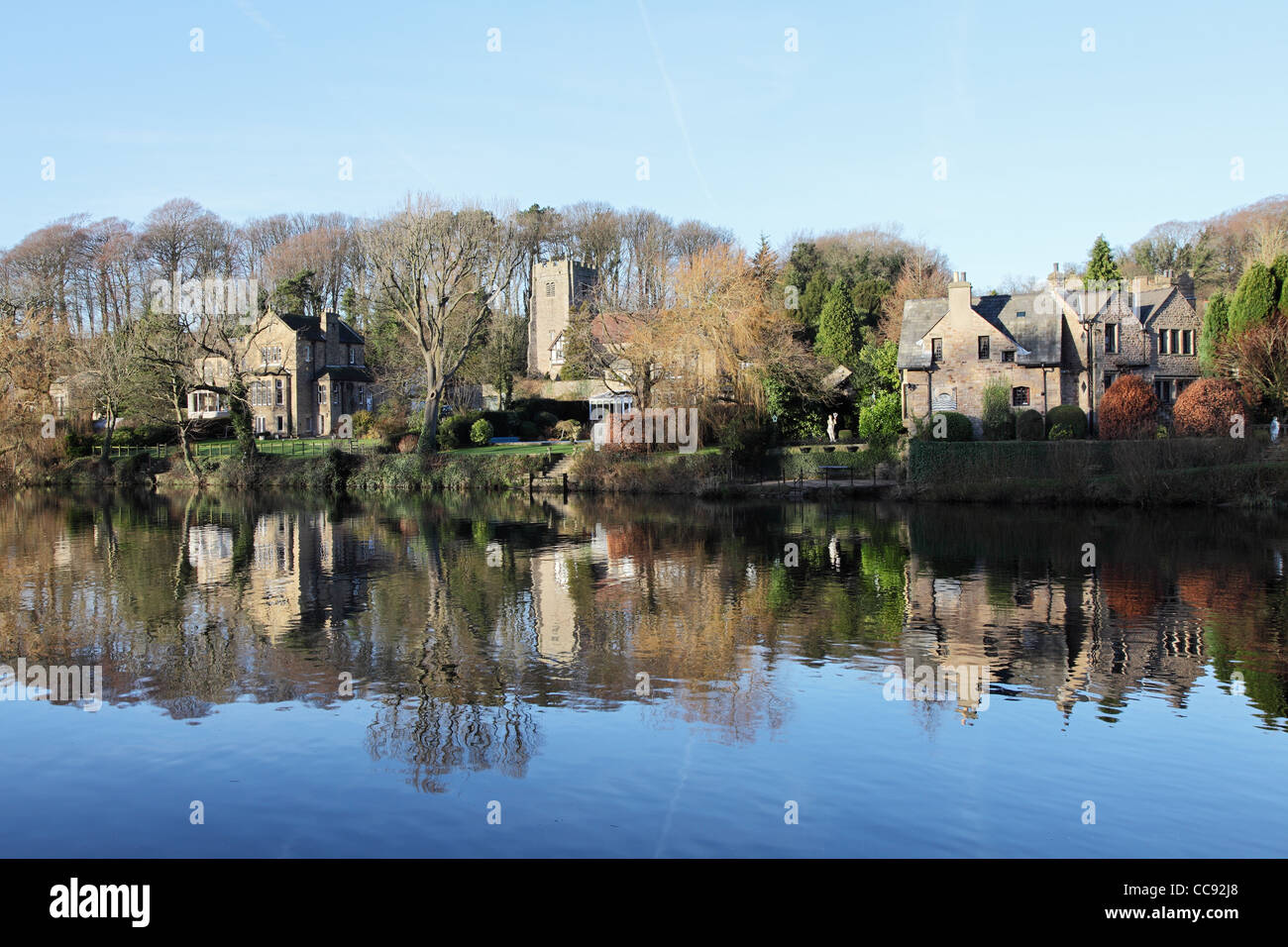 Halton Village seen across the river Lune, north west England, UK Stock ...