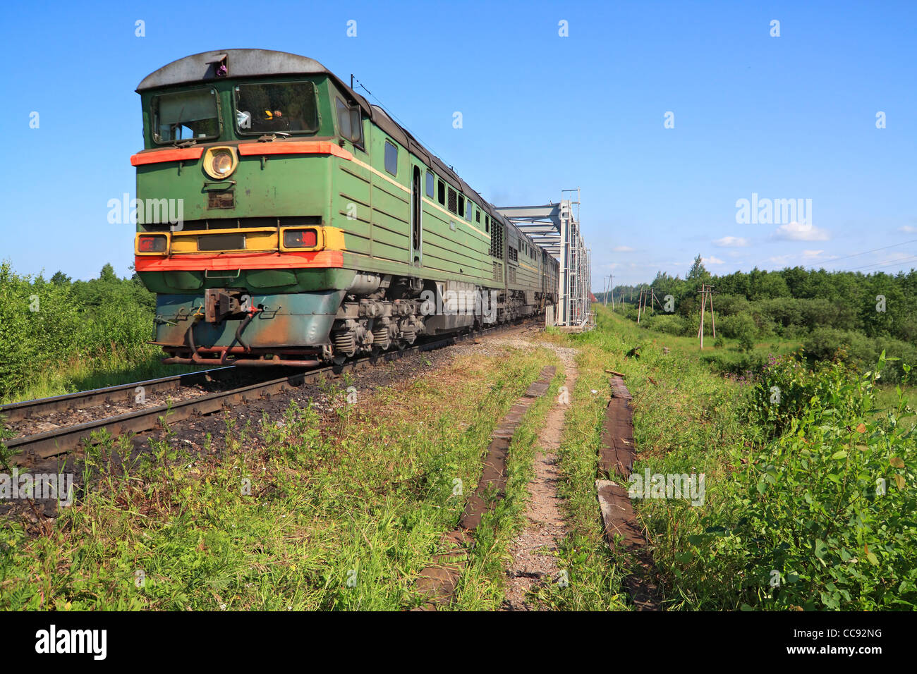 Freight train on bridge hi-res stock photography and images - Alamy