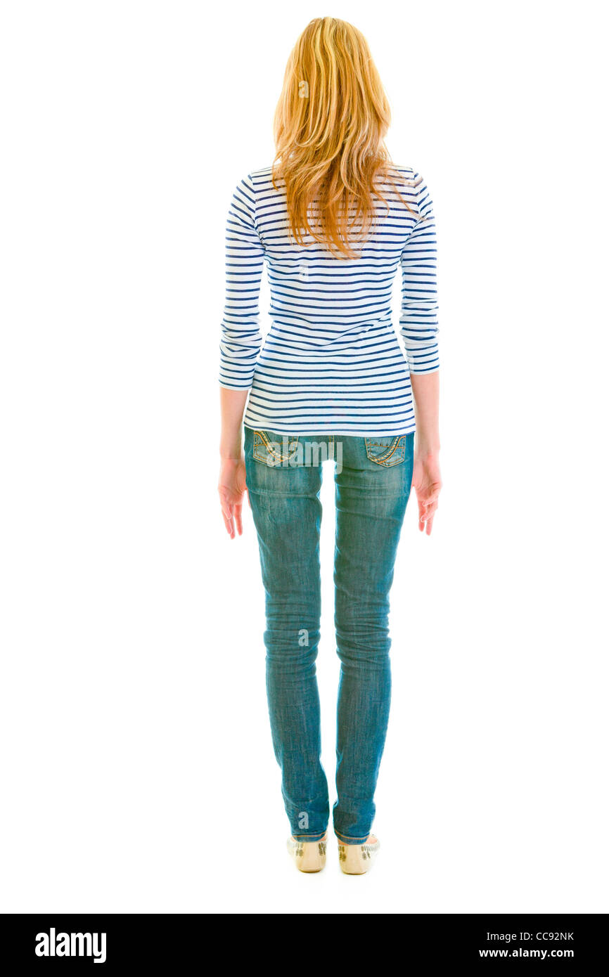 Teen girl standing back to camera Stock Photo - Alamy