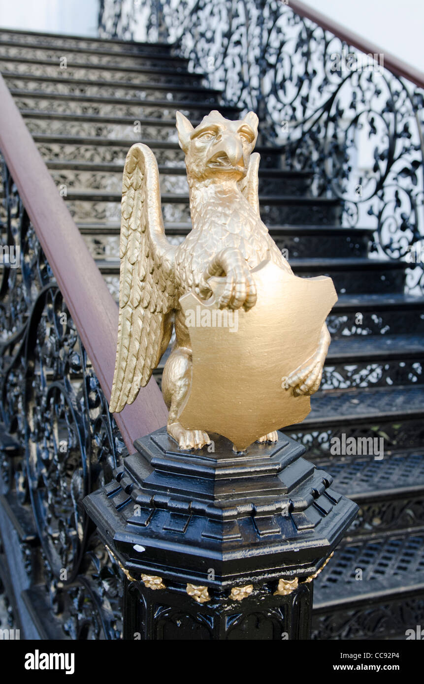 Gold Griffin on stair Strawberry Hill House home of Horace Walpole ...