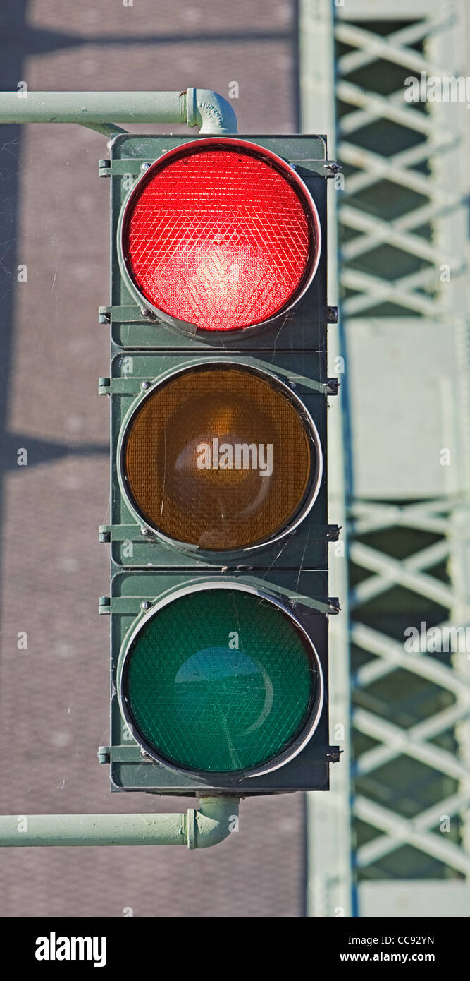 traffic signal on bridge Stock Photo - Alamy