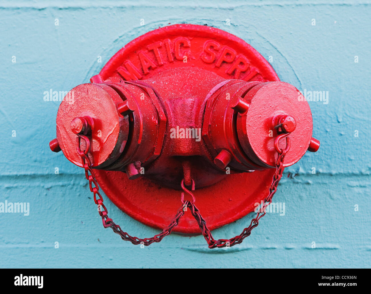 Fire sprinkler outlet on building wall Stock Photo - Alamy