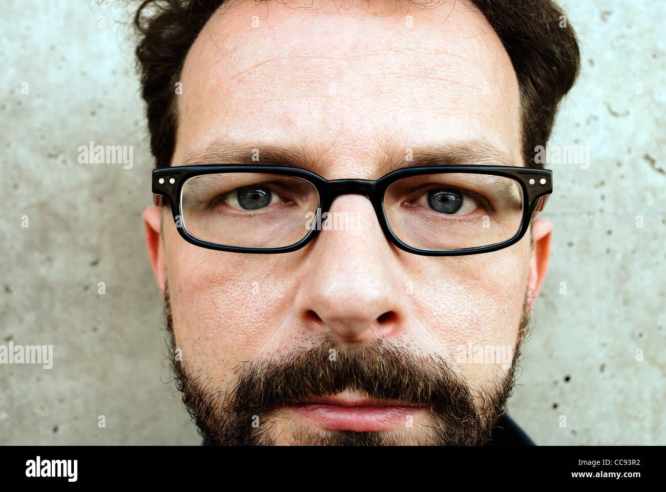 Man with glasses, age 40 Stock Photo - Alamy