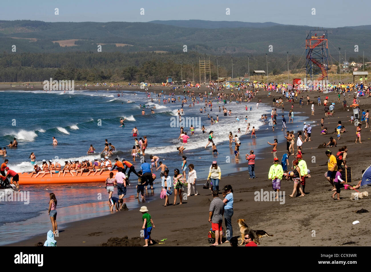 The beach of Pichilemu, Chile Stock Photo - Alamy