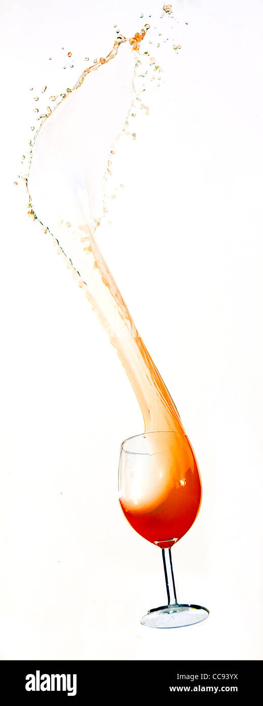 falling glass with liquid Stock Photo - Alamy