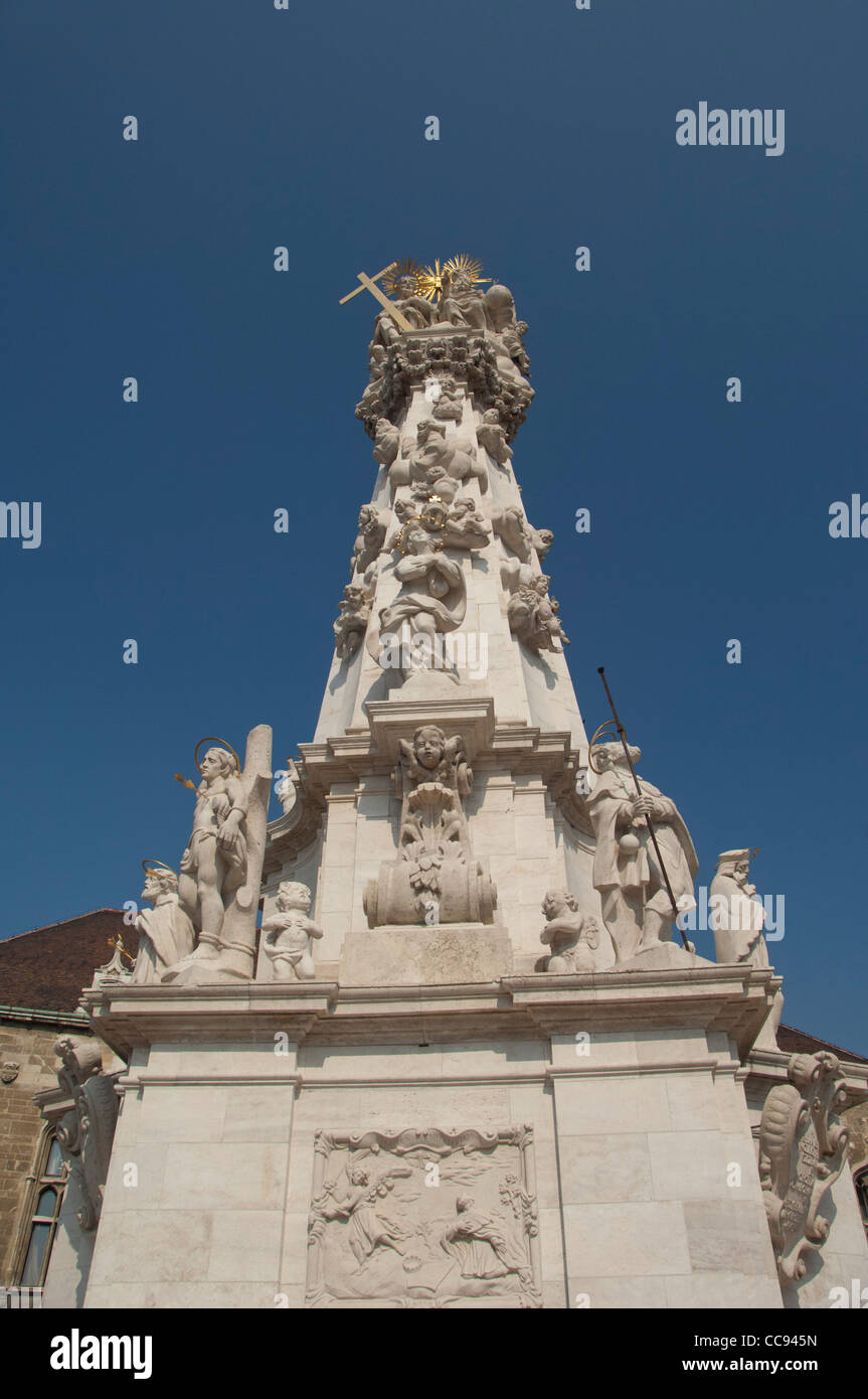 Hungary, Budapest, Buda, Castle Hill, Holy Trinity Square. Monument to ...