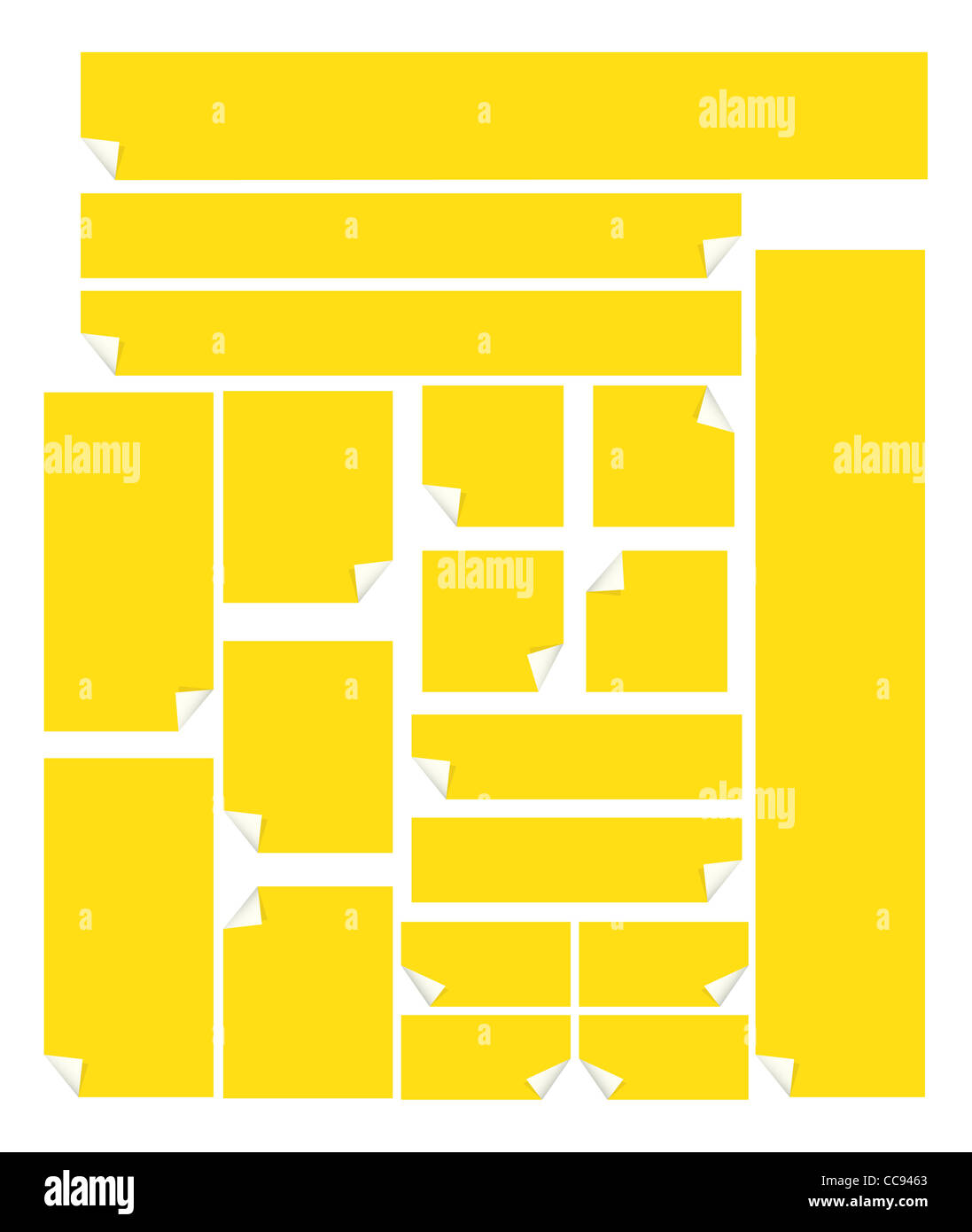 collection all sizes of banners looking like stickers Stock Photo - Alamy