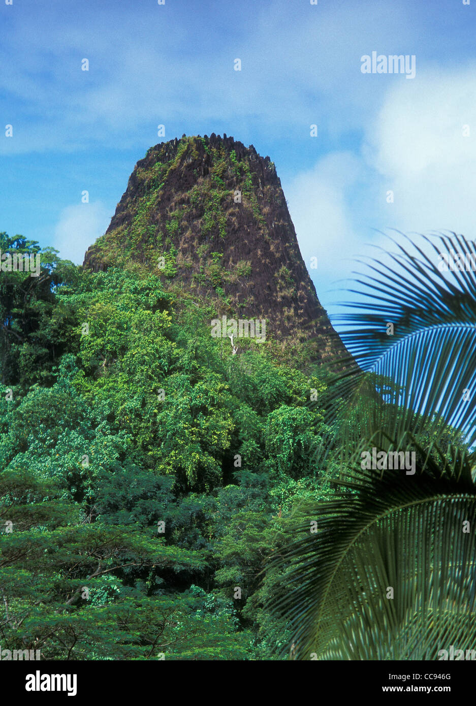 Pwusehn Malek (also known as Chickenshit Mountain), a volcanic plug ...