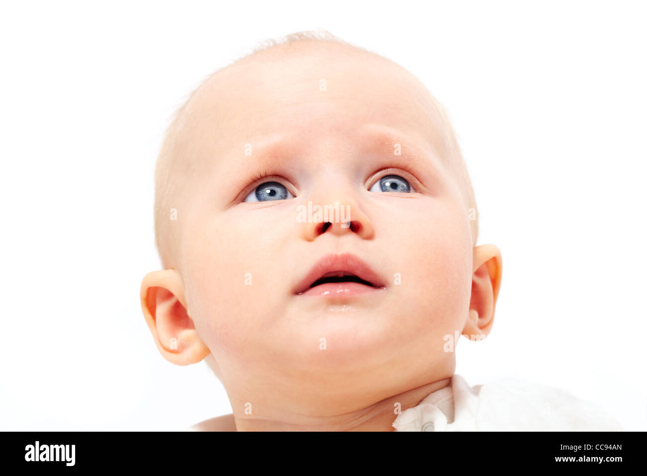 Portrait of cute child over white background Stock Photo - Alamy