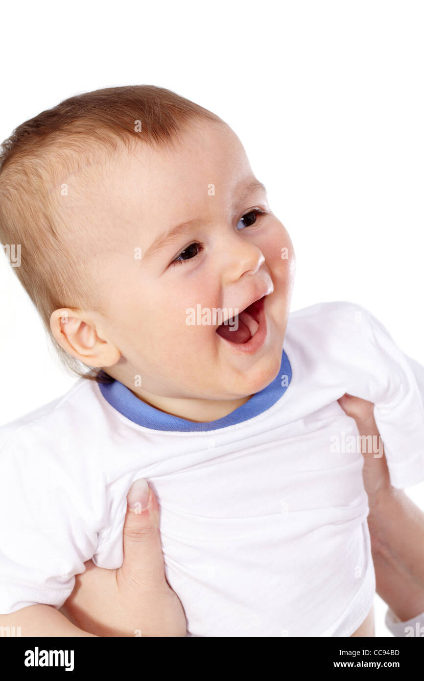 Portrait of happy kid laughing Stock Photo - Alamy