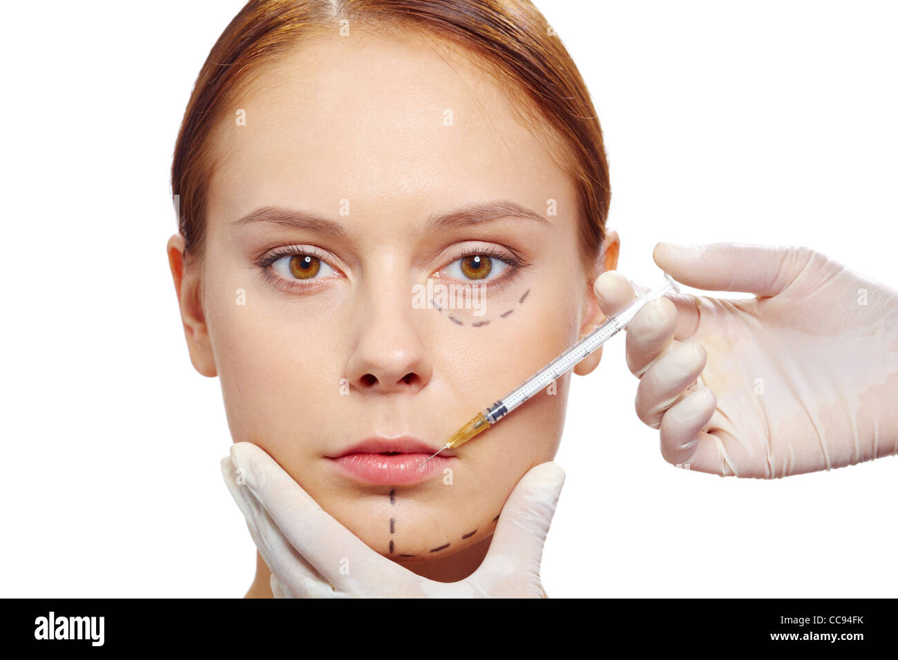 Face drawn botox syringe hi-res stock photography and images - Alamy