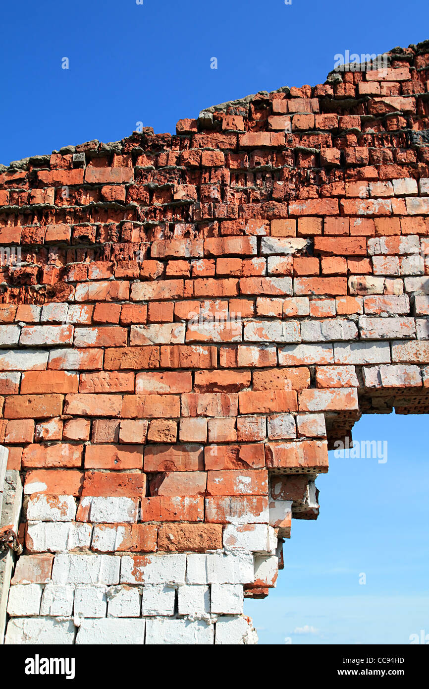 aging brick wall on celestial background Stock Photo - Alamy