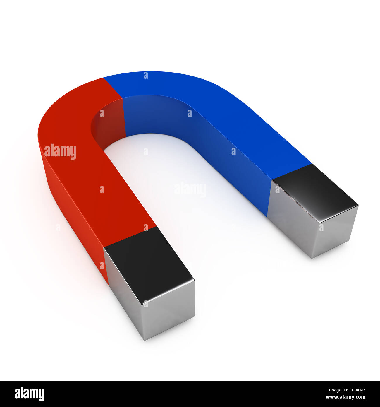 Two color magnet over white background. Computer generated image Stock ...
