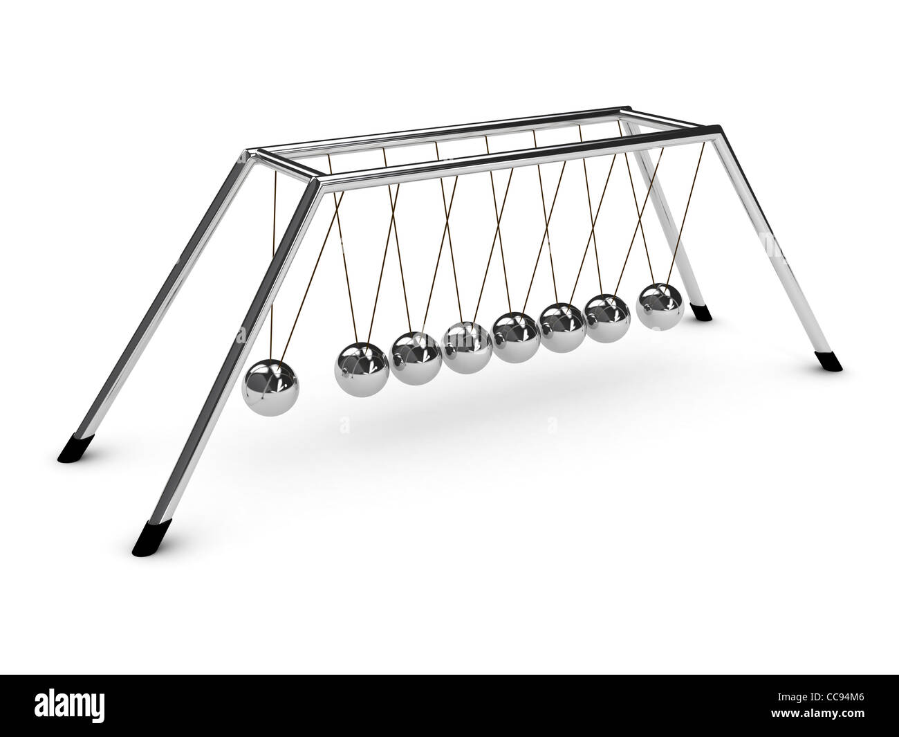 Spheres of Newton over white background. Computer generated image Stock ...