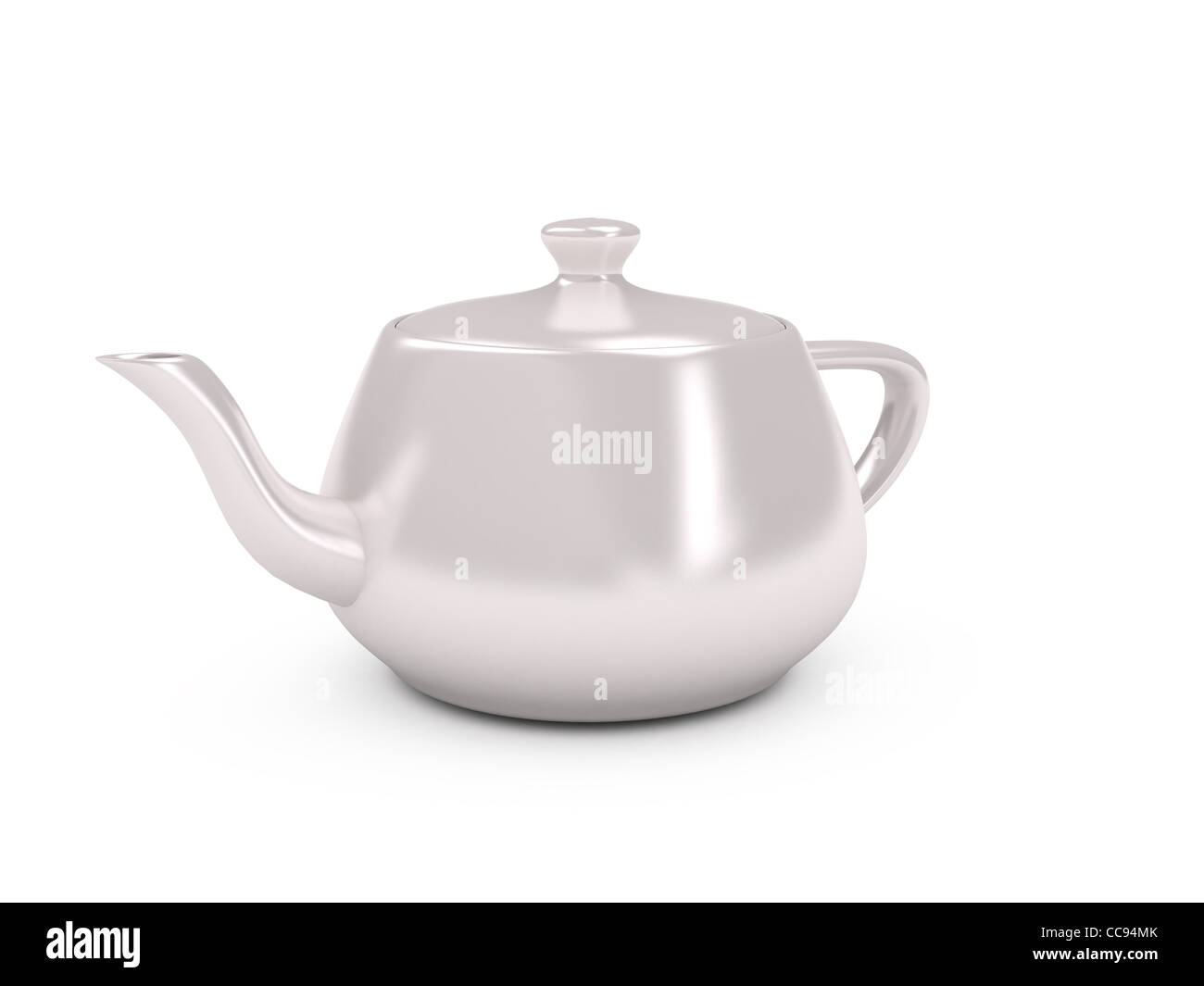 White tea pot over white background. Computer generated image Stock ...