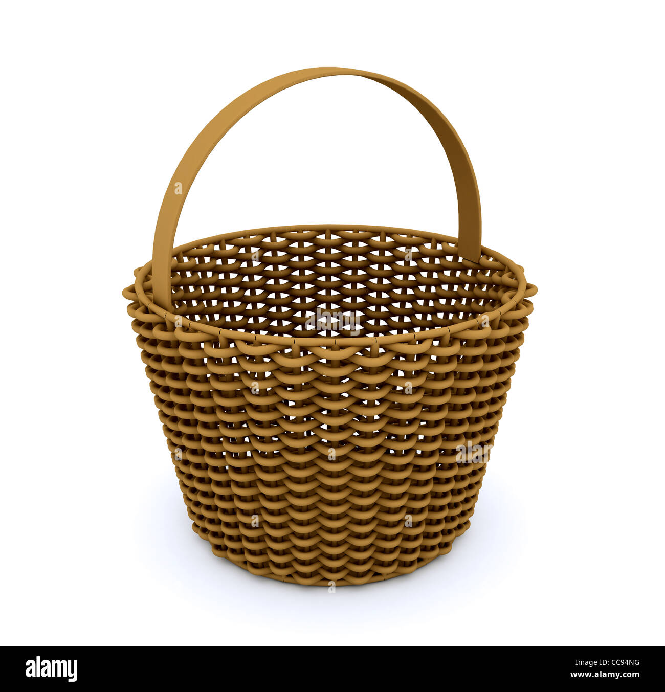 Brown basket over white background. computer generated image Stock ...