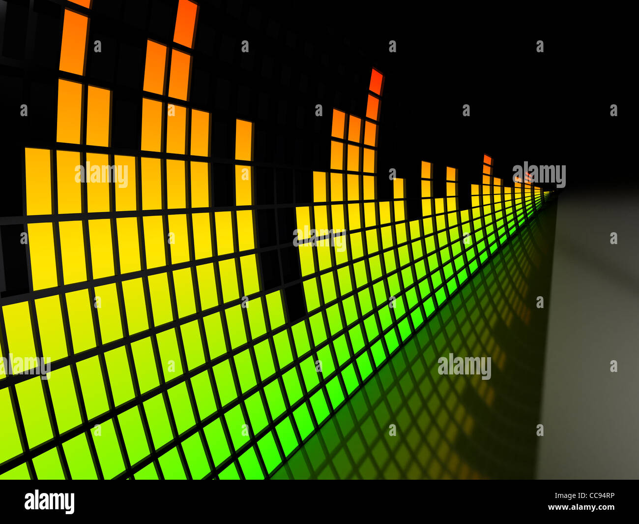 Equalizer over black background. computer generated image Stock Photo ...