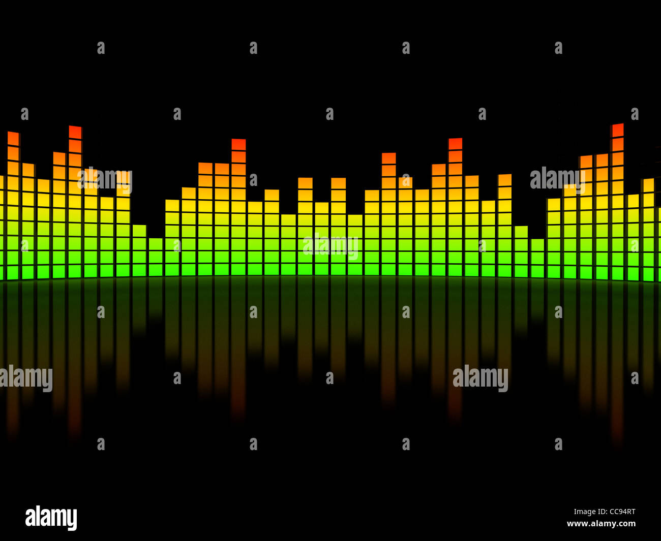Equalizer over black background. computer generated image Stock Photo ...