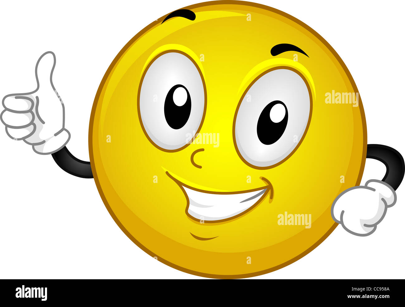 Illustration of a Smiley Giving a Thumbs Up Stock Photo - Alamy