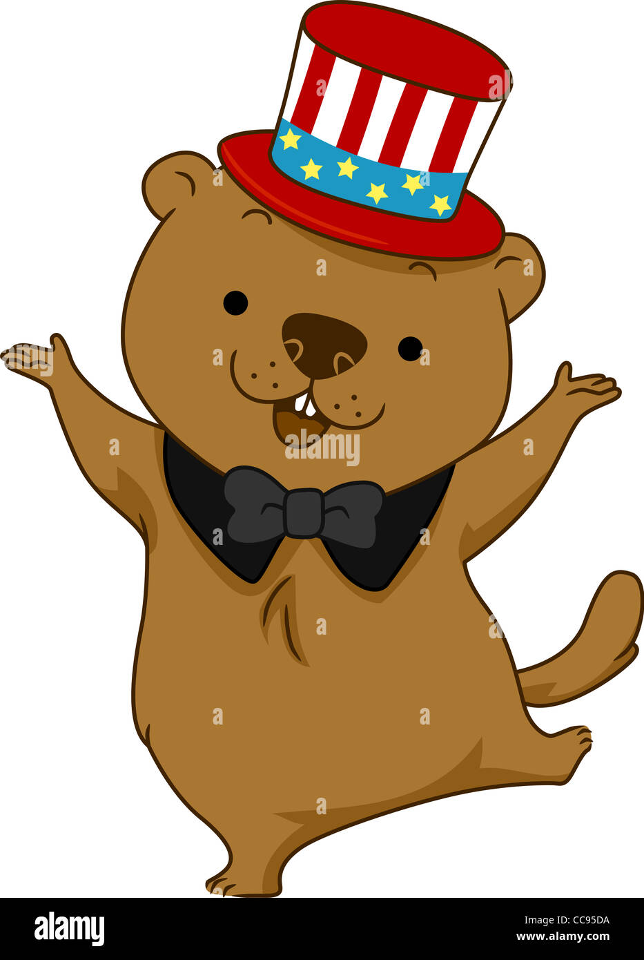 Illustration of a Groundhog Dancing Happily Stock Photo - Alamy