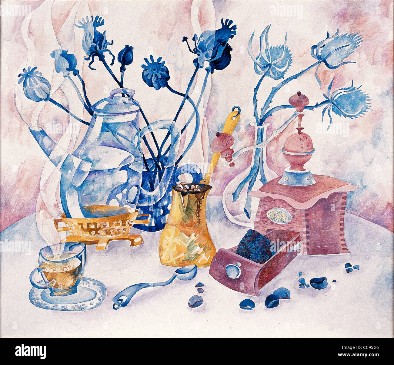 Flowers and tea Stock Photo - Alamy