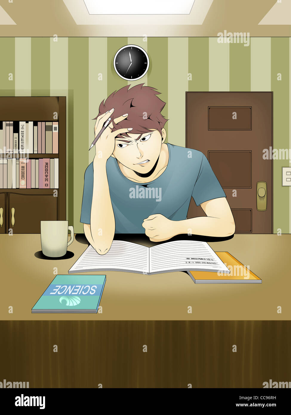 A frustrated teenager doing homework Stock Photo - Alamy