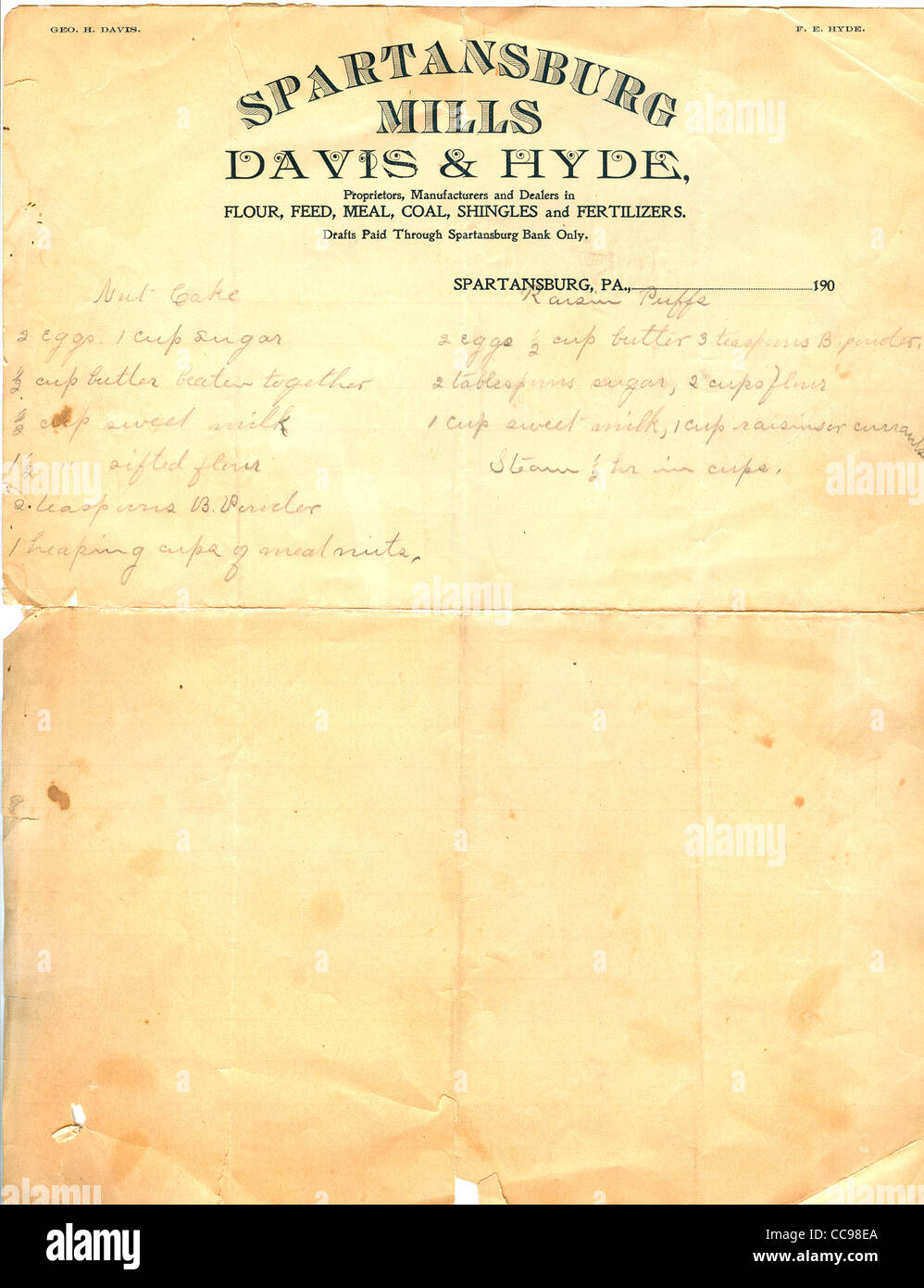 Folded paper handwriting hi-res stock photography and images - Alamy