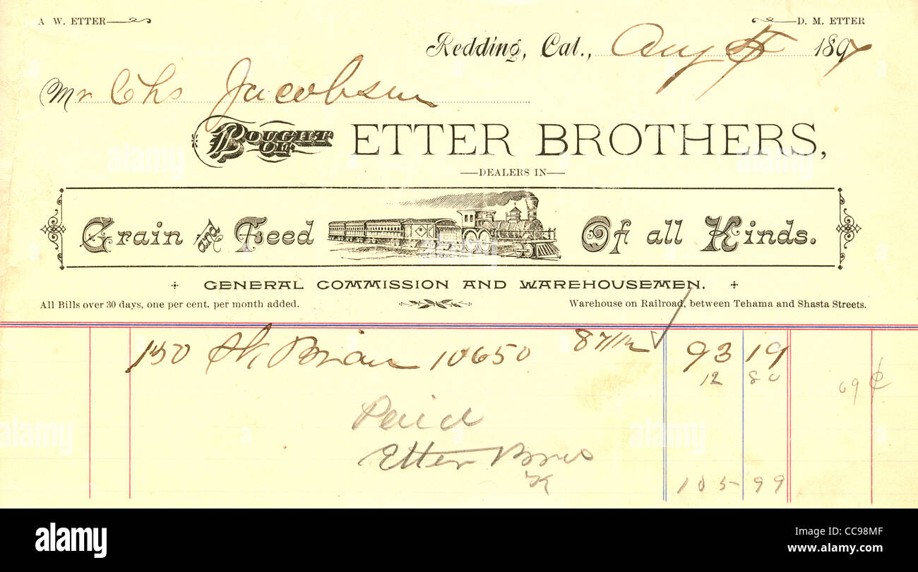 Vintage receipt hi-res stock photography and images - Alamy