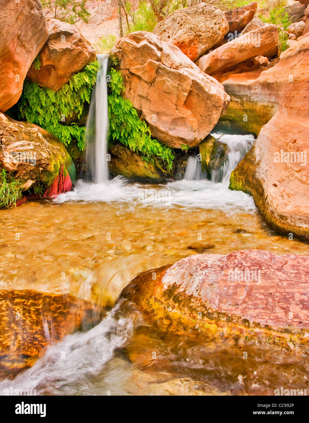 Beautiful Desert Waterfall Stock Photo - Alamy