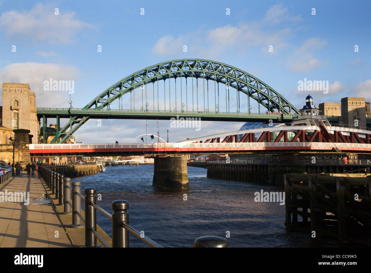 Tyne Bridge and Swing Bridge Newcastle upon Tyne England Stock Photo ...