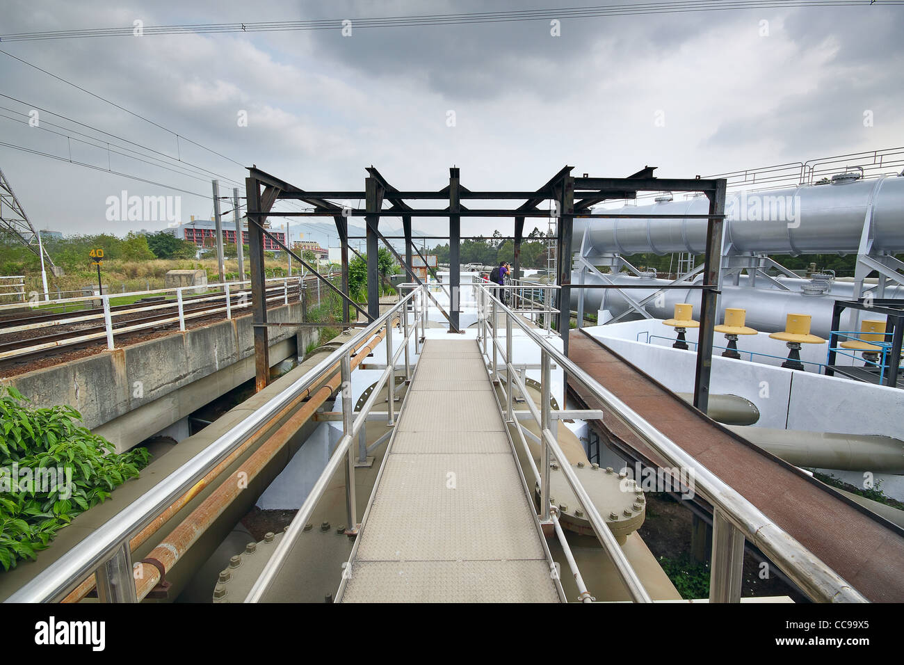 steel path at outdoor industry Stock Photo - Alamy