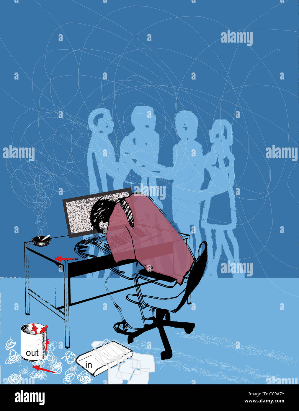 Hunched over desk hi-res stock photography and images - Alamy