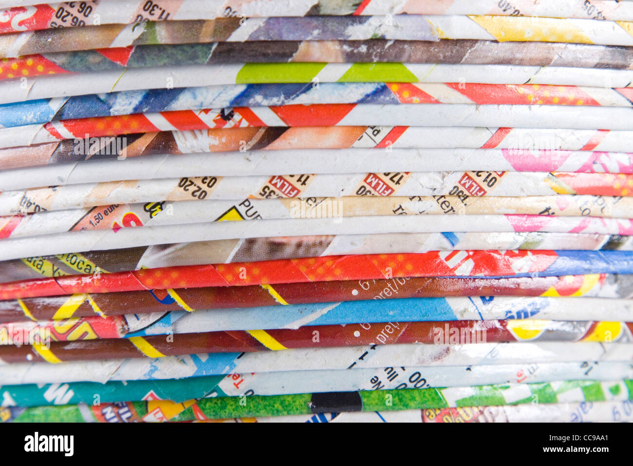 stack of rolled paper, concept of recycling Stock Photo - Alamy