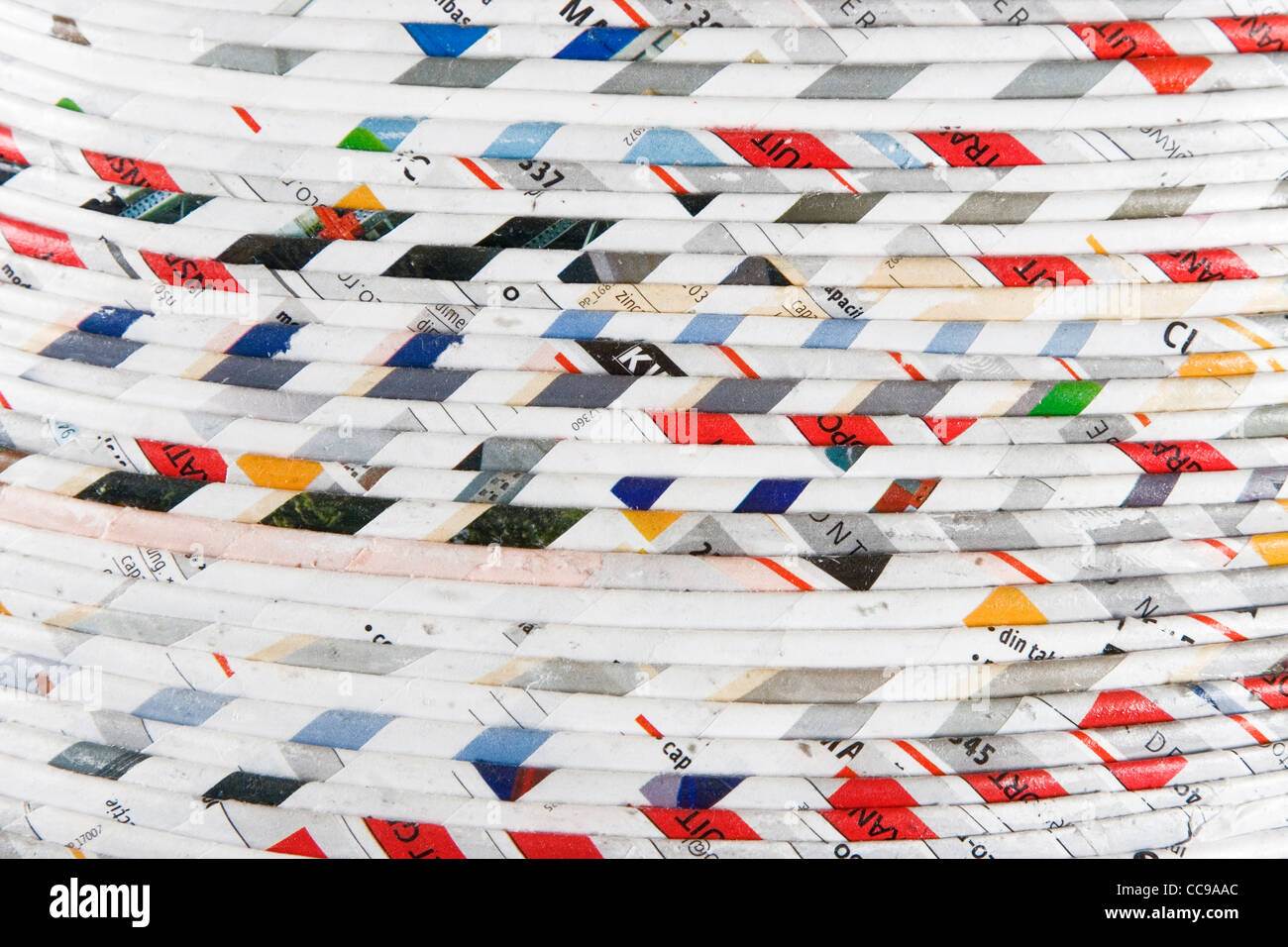 stack of rolled paper, concept of recycling Stock Photo - Alamy