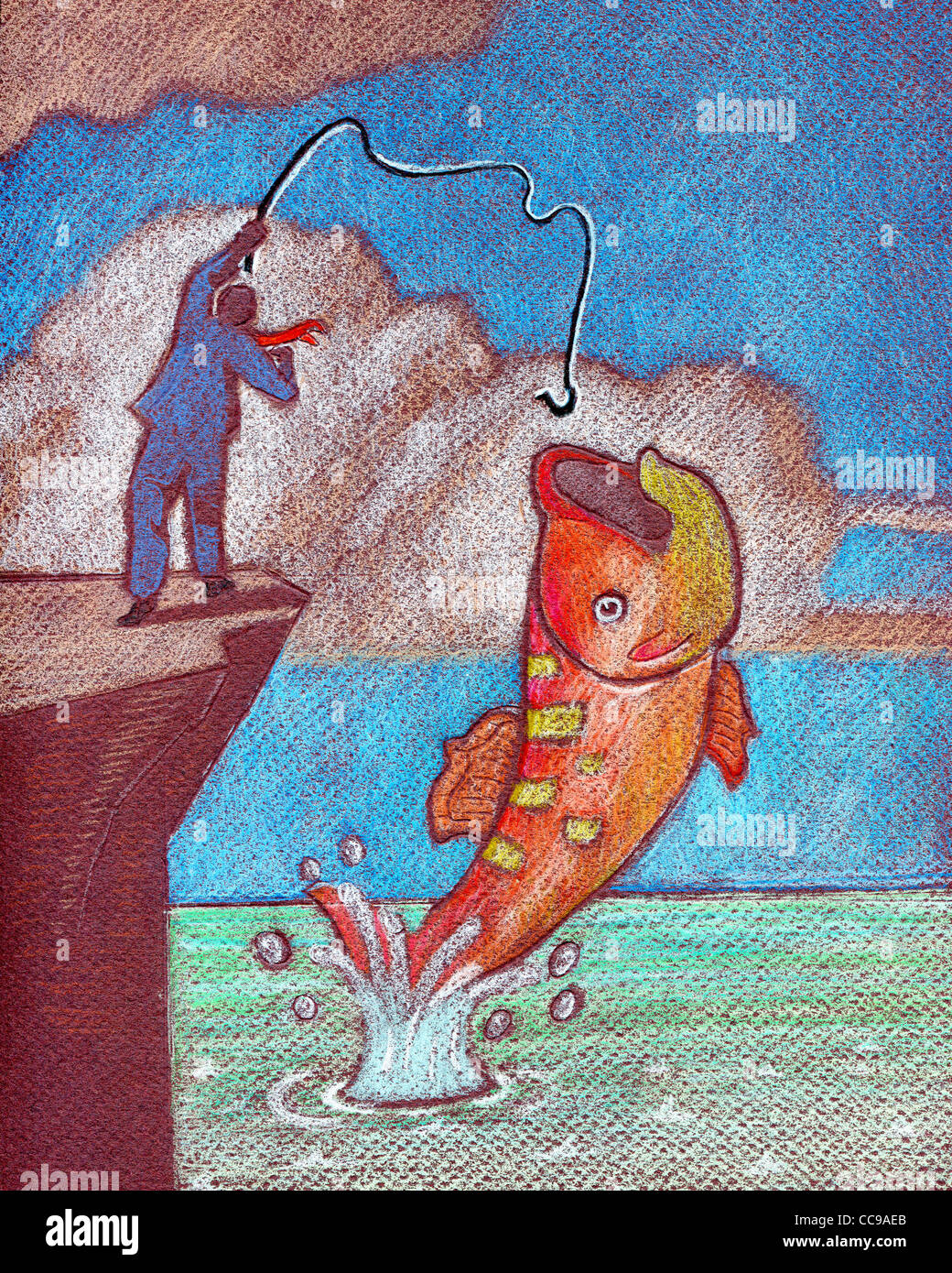 Man trying to catch fish hi-res stock photography and images - Alamy