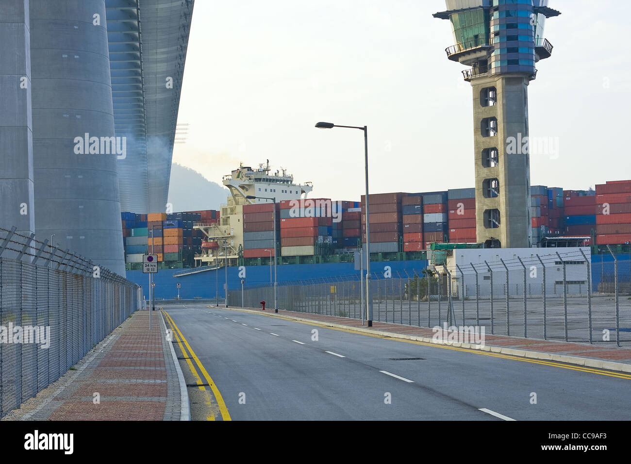 highway to container harbour Stock Photo - Alamy