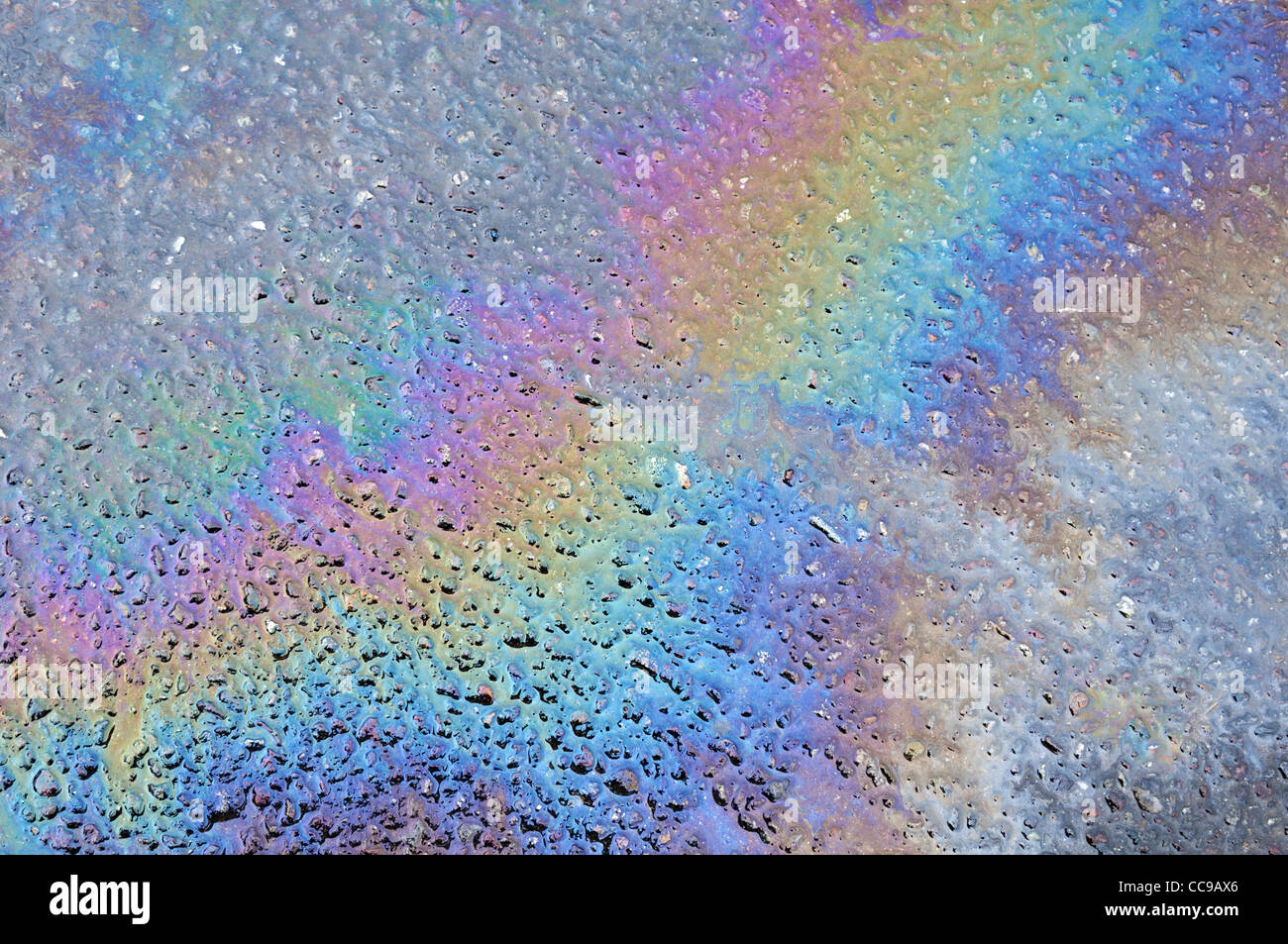 Gasoline Spill on Pavement Stock Photo - Alamy