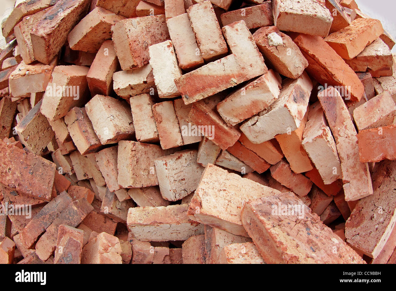 heap of red brick at day Stock Photo - Alamy