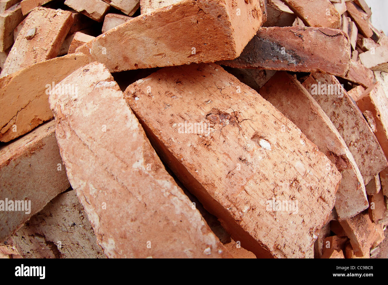 heap of red brick at day Stock Photo - Alamy