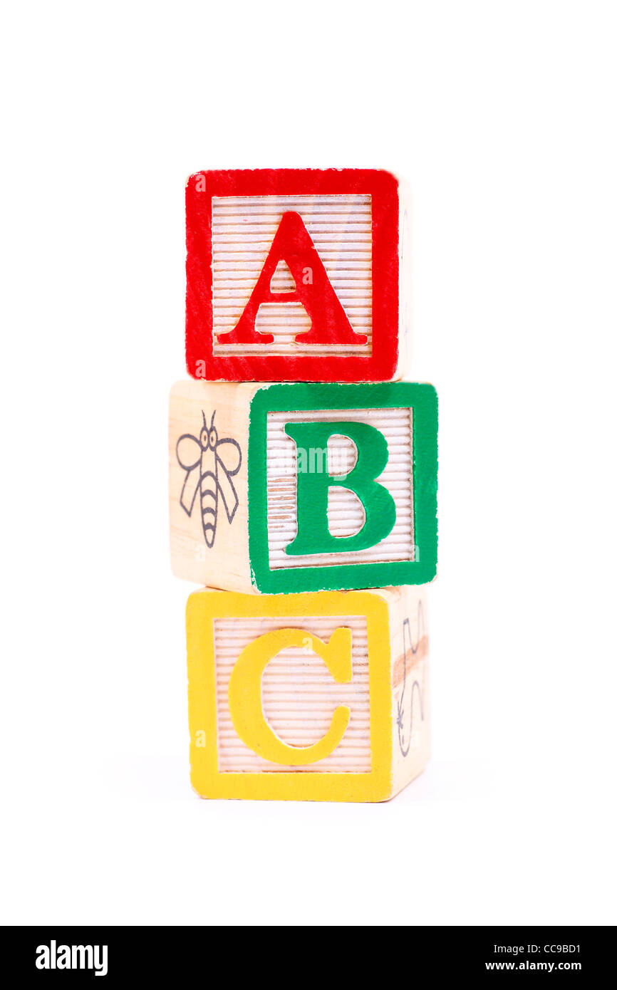 Colorful alphabet blocks spelling the word ABC Stock Photo - Alamy