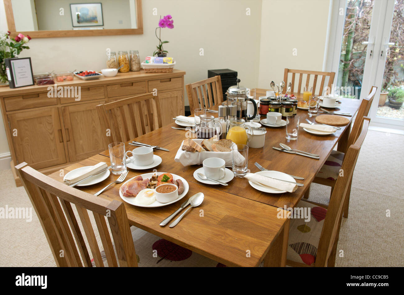 Breakfast table, B&B, UK Stock Photo - Alamy