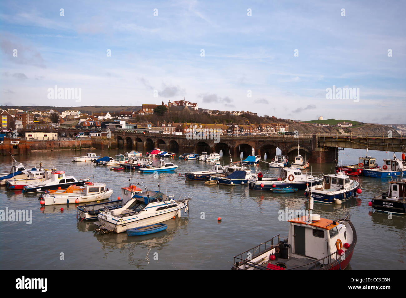 Folkestone Harbour Kent UK Stock Photo - Alamy
