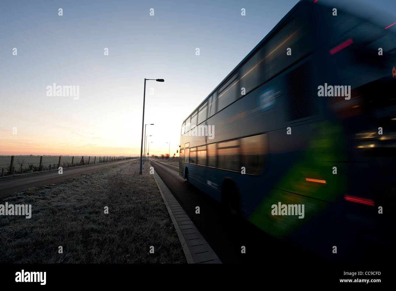 The Guided busway in Cambridgeshire between St Ives and Cambridge Stock ...
