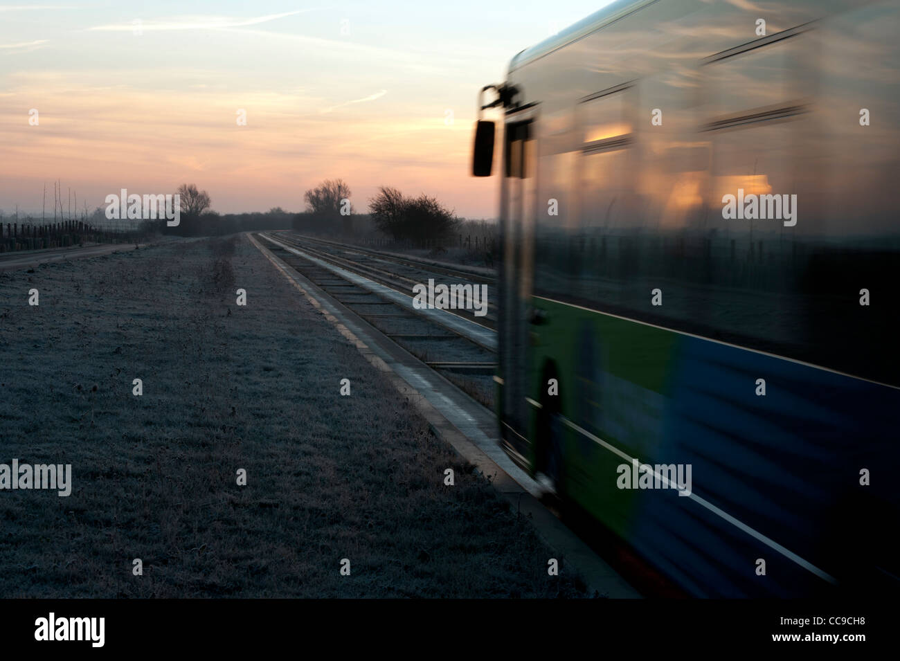 The Guided busway in Cambridgeshire between St Ives and Cambridge Stock ...