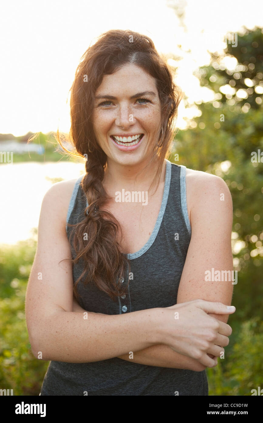 Portrait of Young Woman, Eugene, Lane County, Oregon, USA Stock Photo ...
