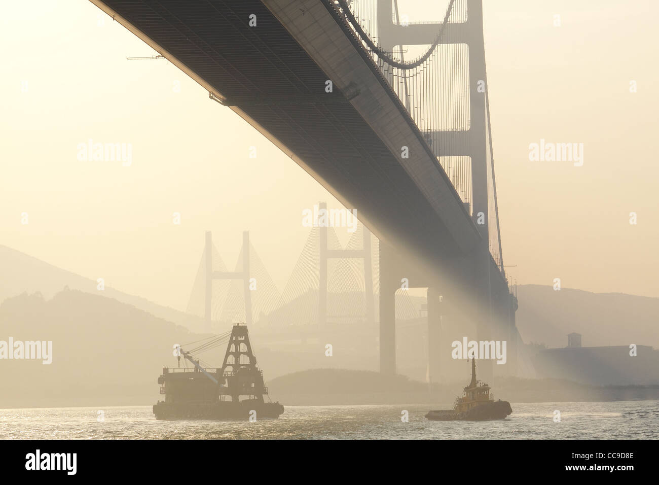 bridge in sunset , under view Stock Photo - Alamy